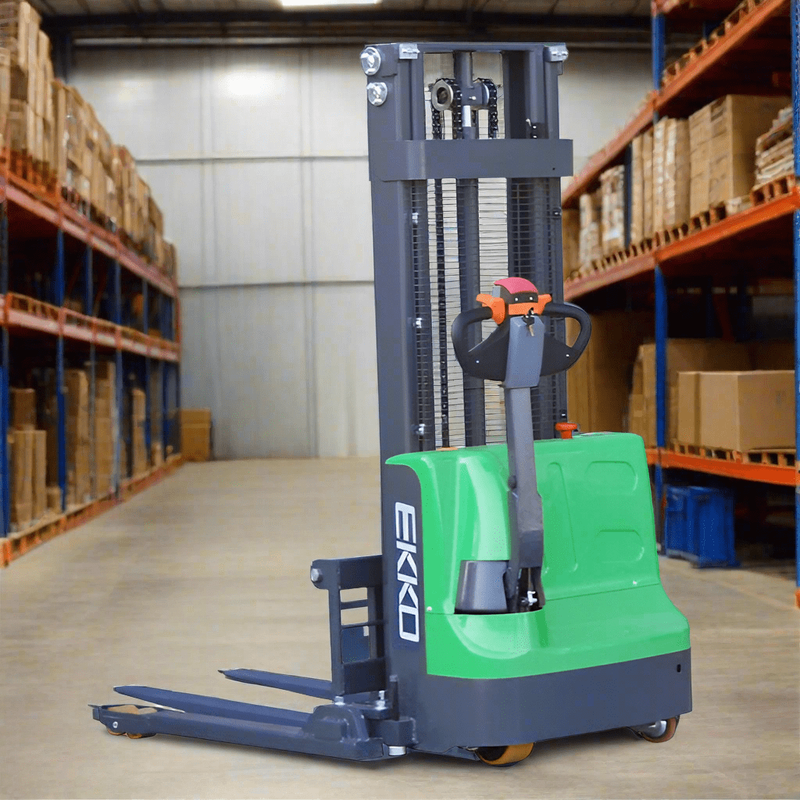 EKKO EB12E-98Li Lithium Iron Phosphate Straddle Stacker 72"Mast, 98" L ...